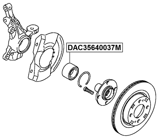 DAC35640037M Genuine Febest Front Wheel Bearing 35x64x37 3885A039 ...